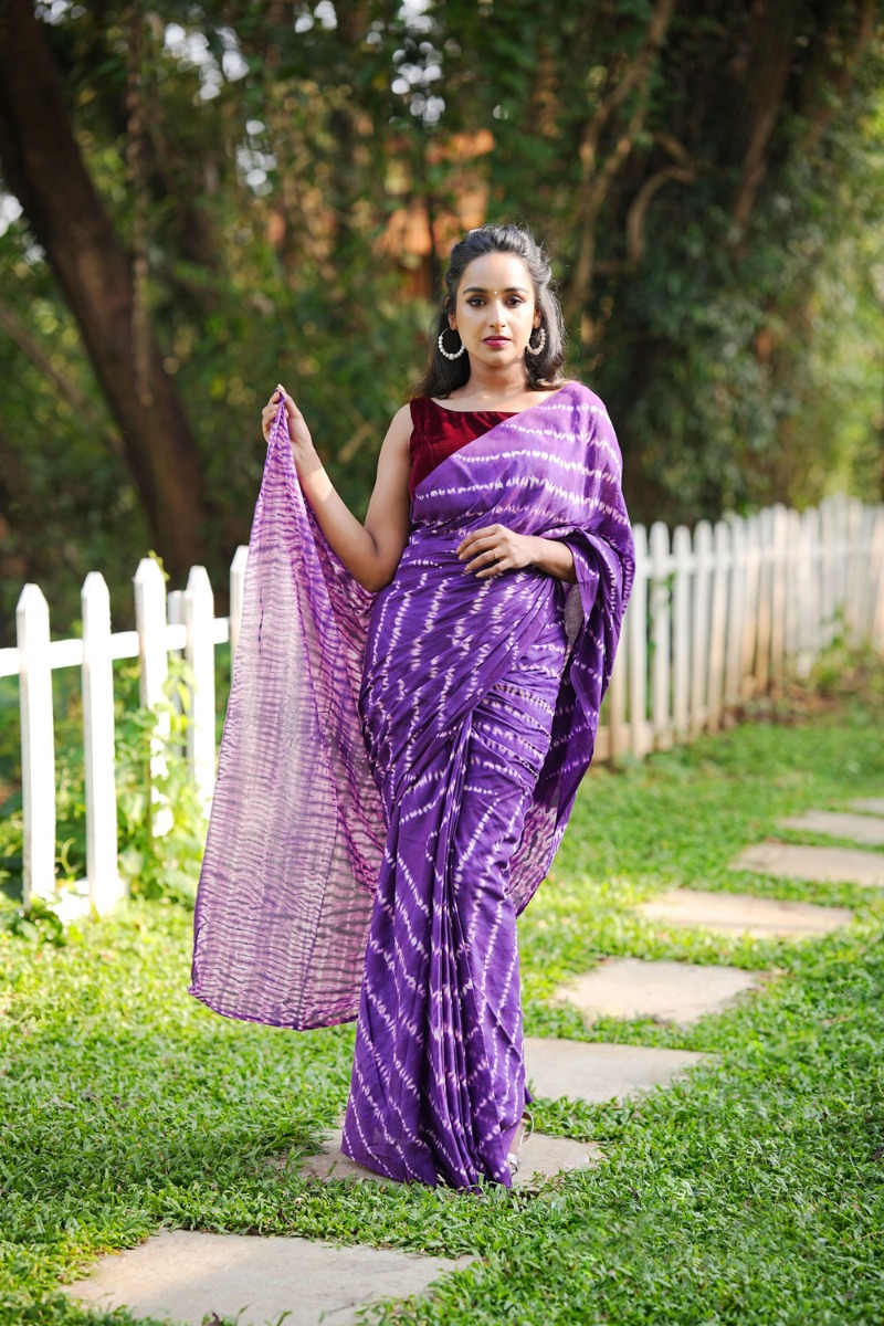 Violet Colour With All Over Body Designs Soft Cotton Saree. | Jolly ...