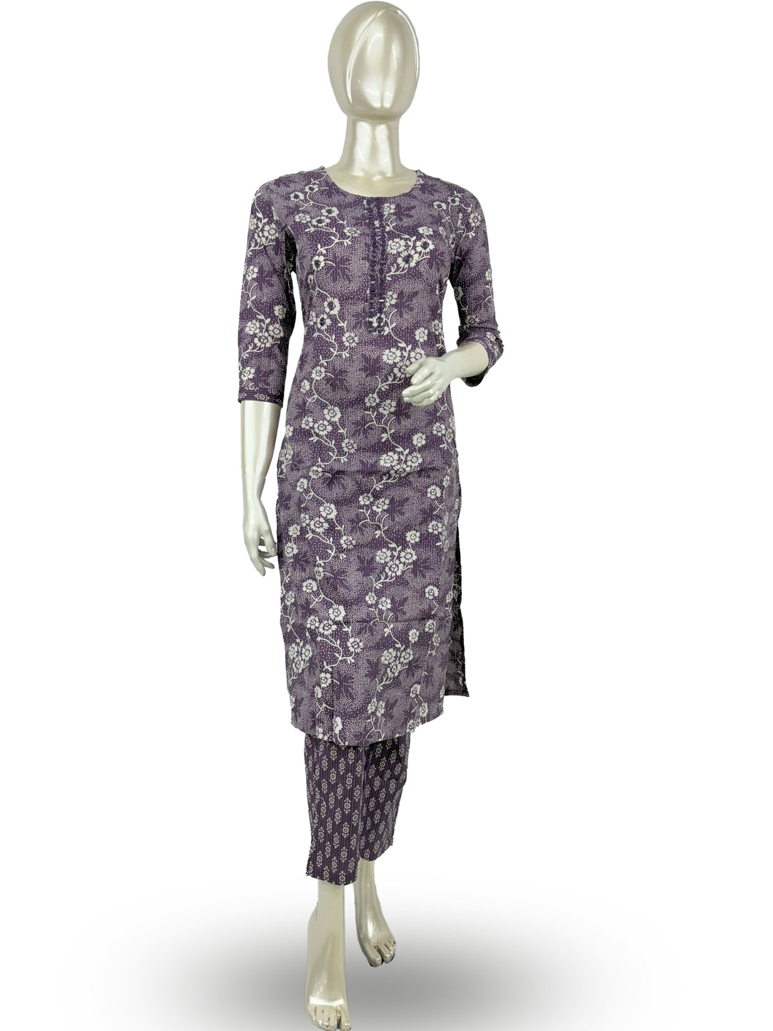 Pearl Violet Colour With Printed Top And Bottom. | Jolly Silks - The ...