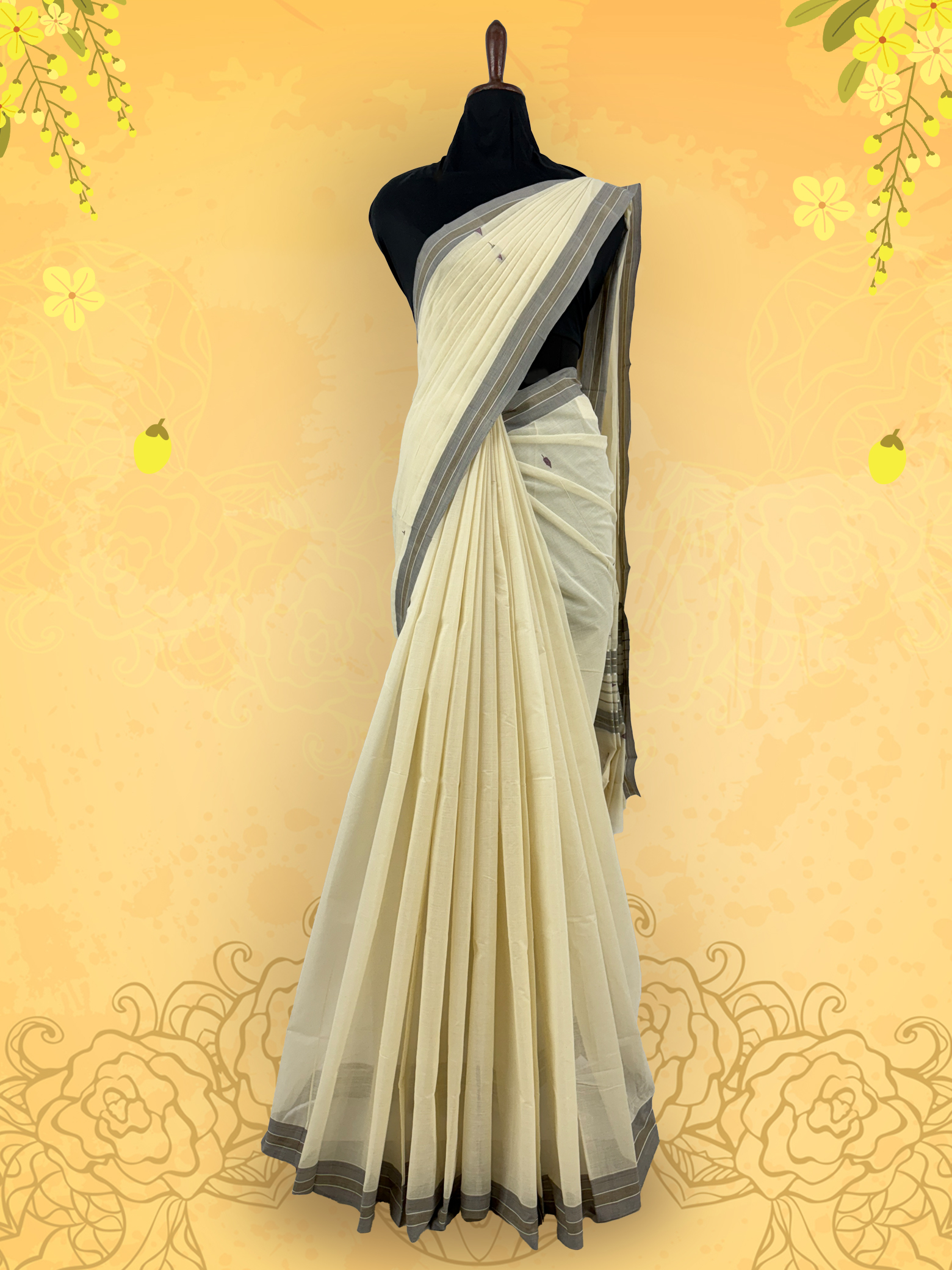 Typical Embroidery Handloom Kerala Set Saree. | Jolly Silks - The ...