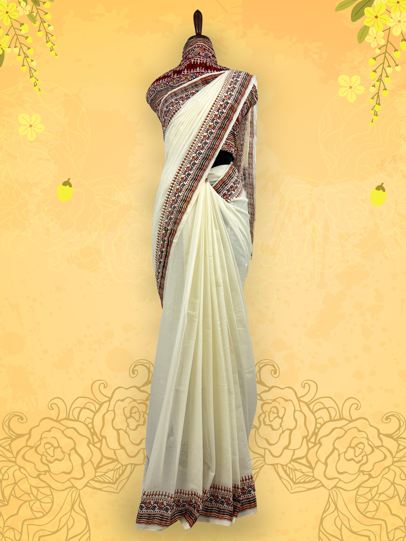 Kerala Traditional Printed Set Saree. | Jolly Silks - The Destination ...