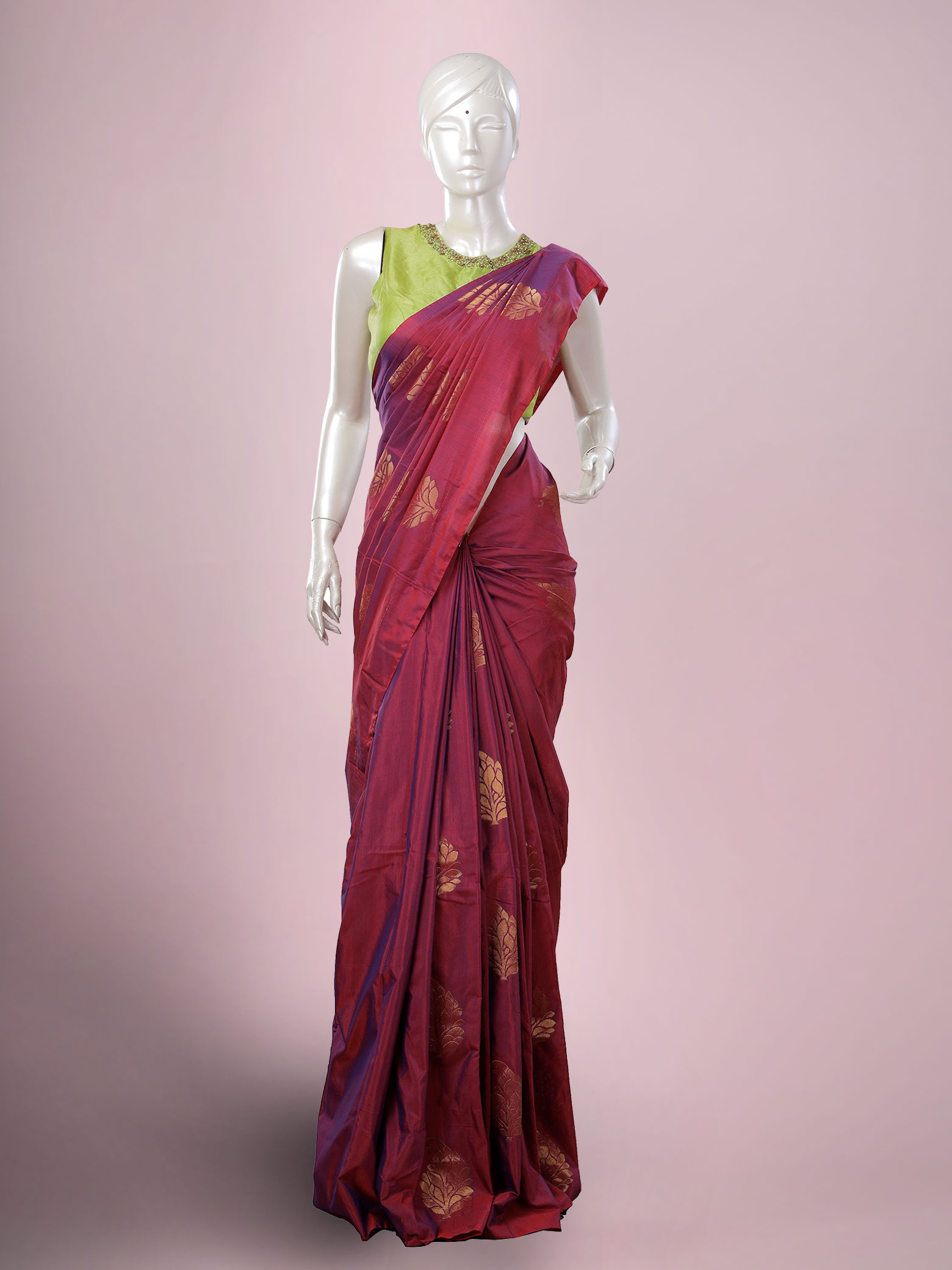 Excellent Borderless Semi Silks Saree | Jolly Silks - The Destination ...