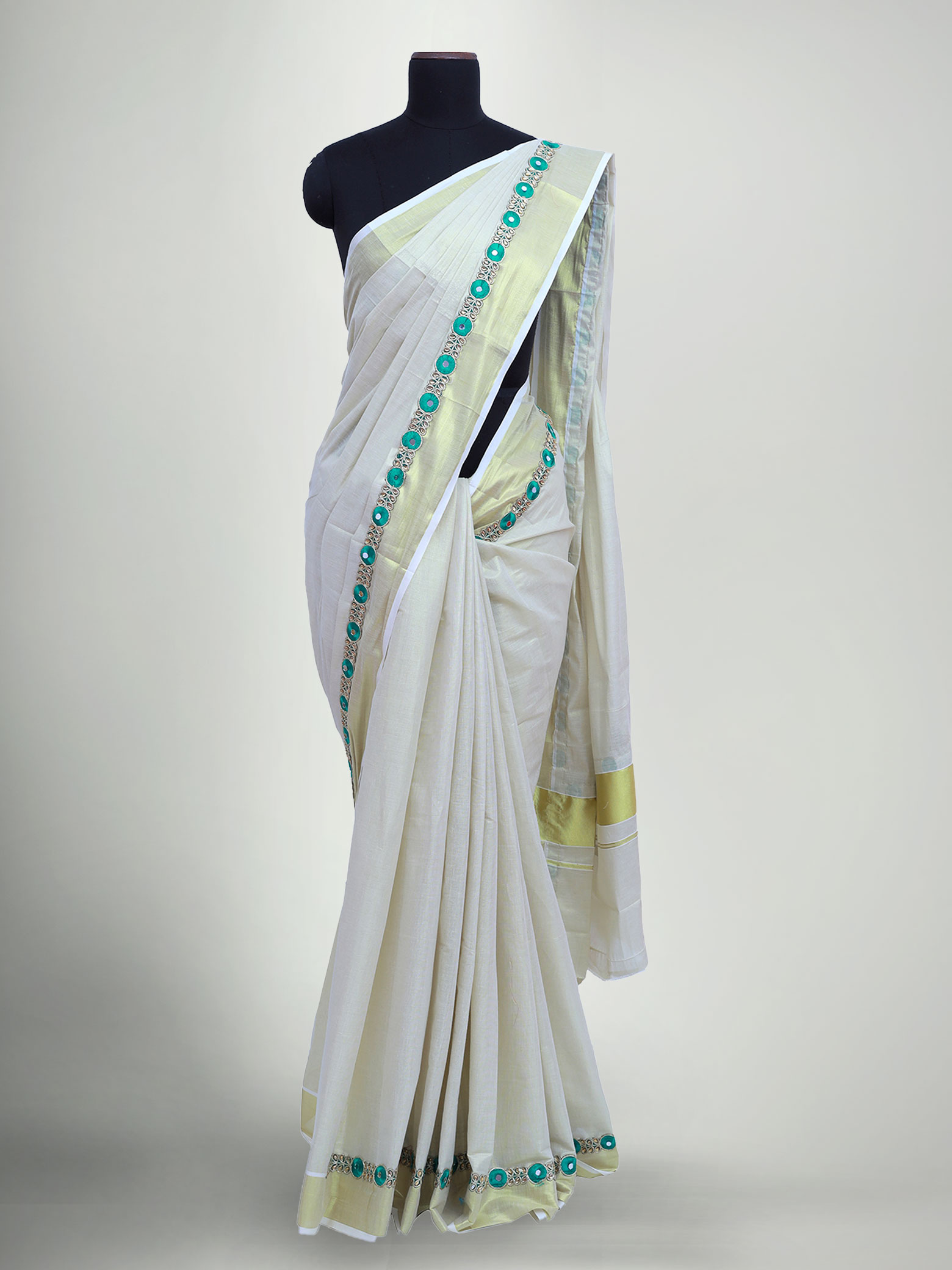 Exclusive Kerala Golden Tissue Set Saree. | Jolly Silks - The ...