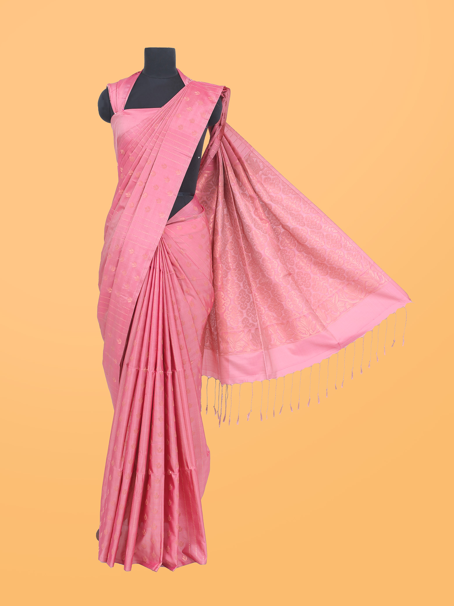Turkish Rose Art Silk Saree with Copper Butta Design | Jolly Silks ...